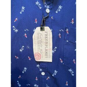 Free Planet | Shirts | Free Planet Mens Button Up Shirt Short Sleeve ...